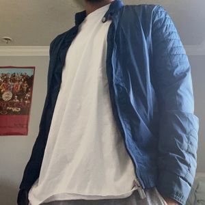 Zara | Jackets & Coats | Zara Mens Blue Bomber Jacket | Poshmark